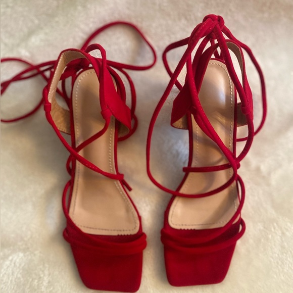 Shoes | Red Strappy Heels | Poshmark